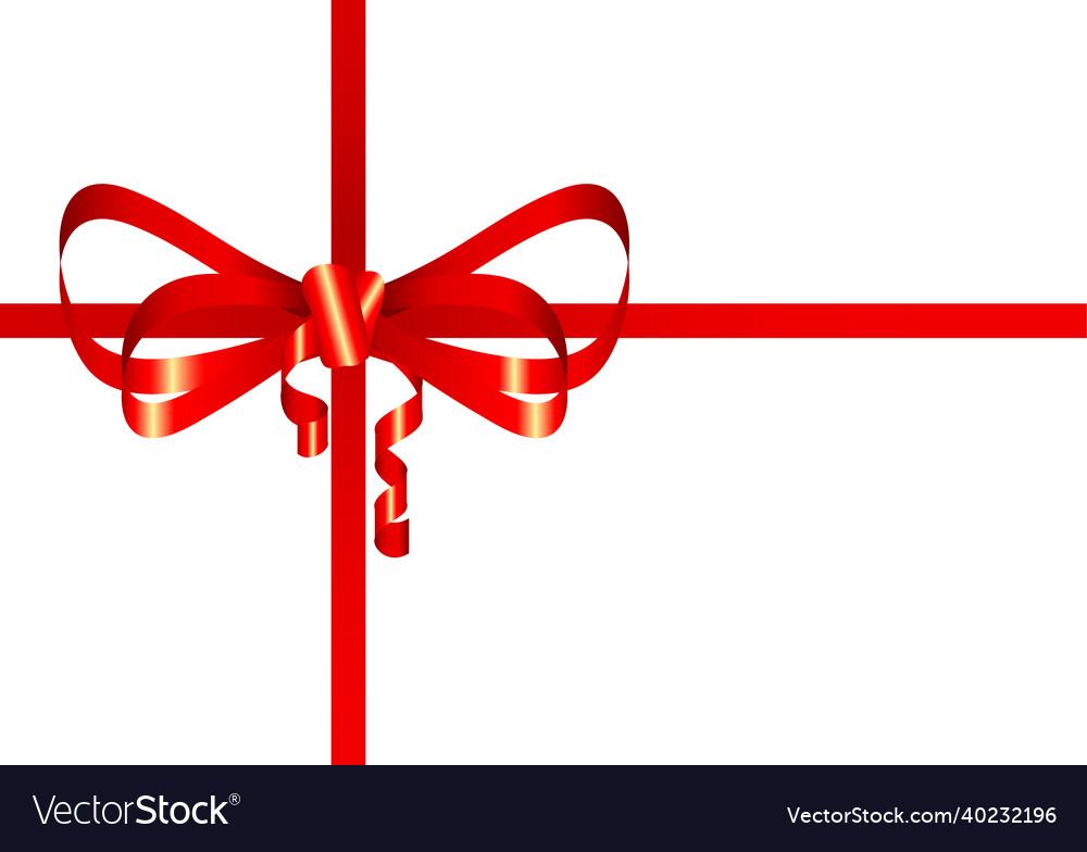 Red bow present Royalty Free Vector Image - VectorStock