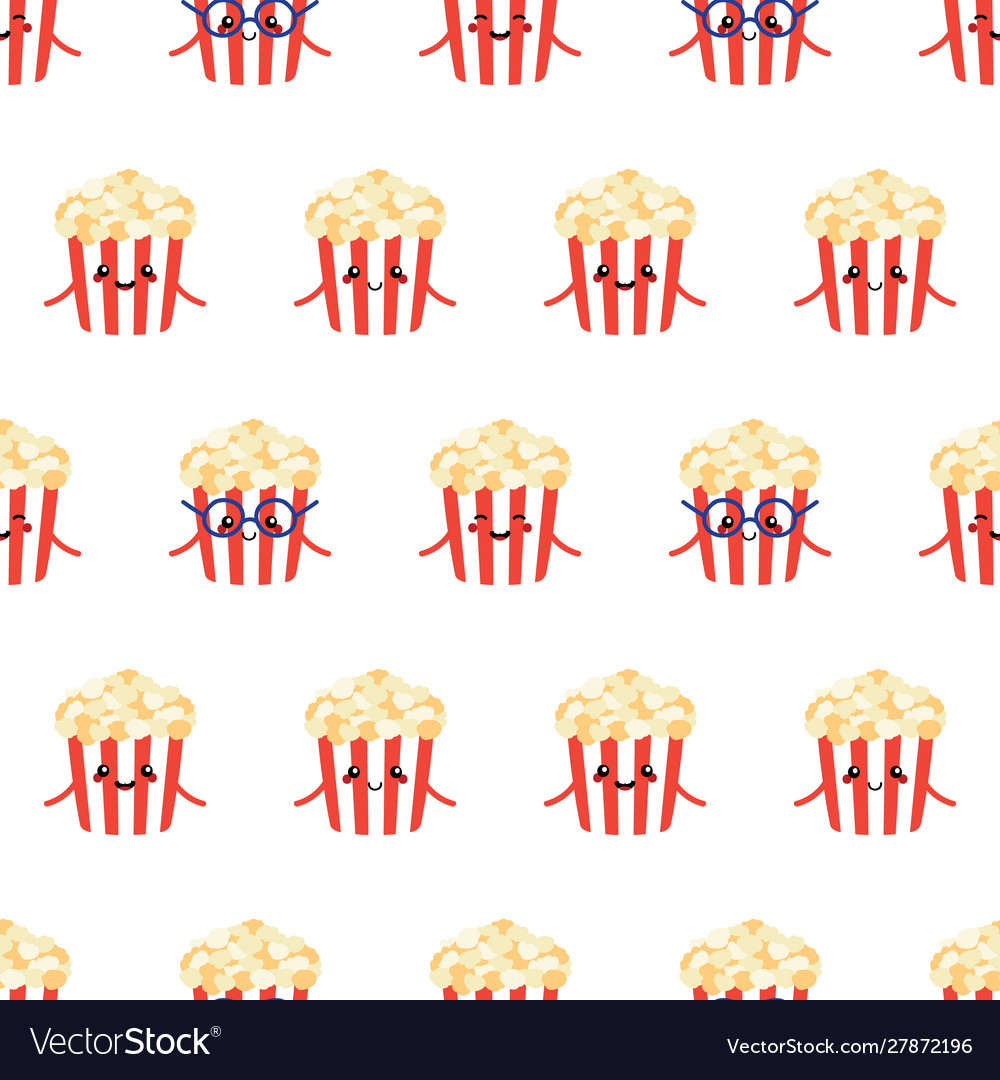 Seamless pattern background with popcorn boxes Vector Image
