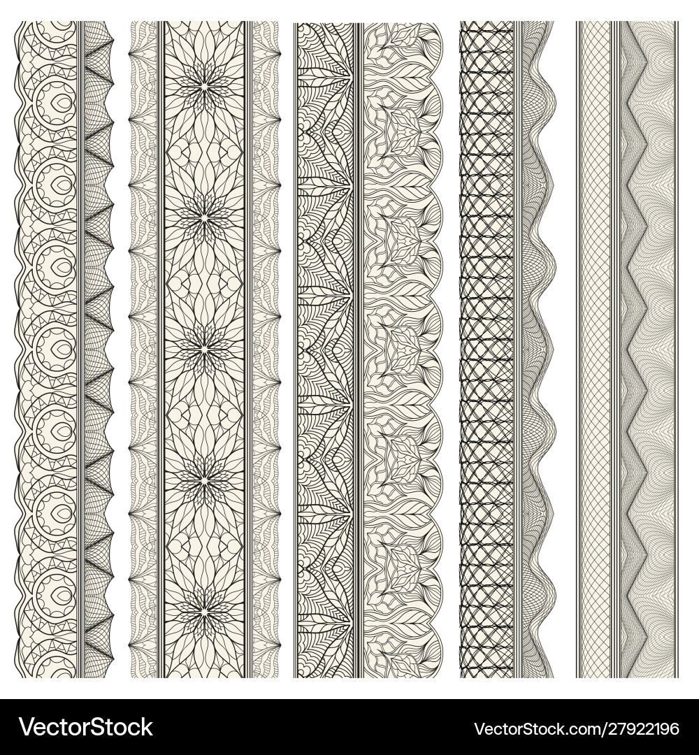 Set ornamental borders for covers certificates Vector Image