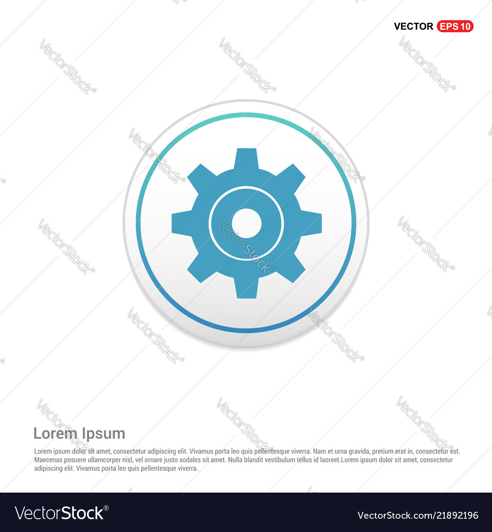 Setting icon - white circle button Royalty Free Vector Image