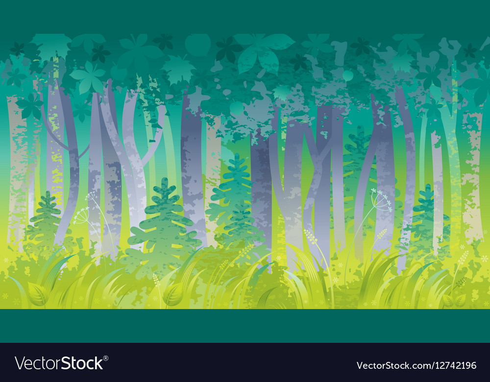 Spring summer forest landscape background nature Vector Image