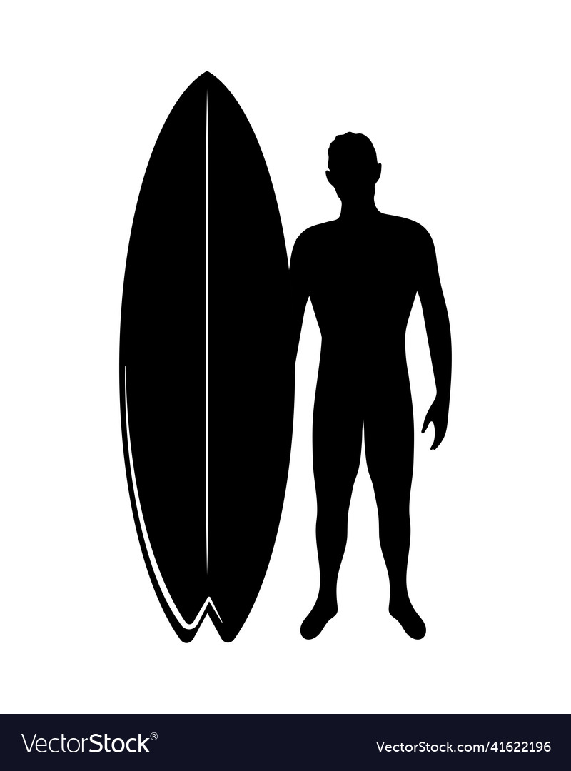 Surfer with surfboard Royalty Free Vector Image