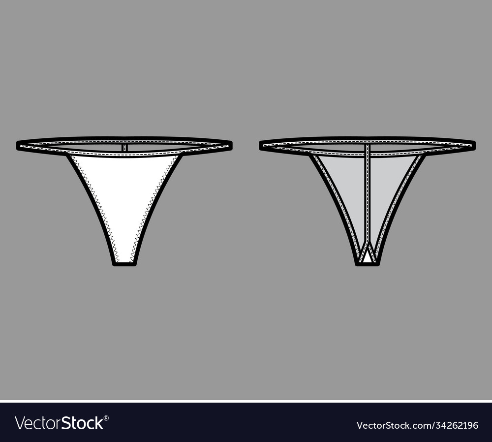 T-back string technical fashion Royalty Free Vector Image