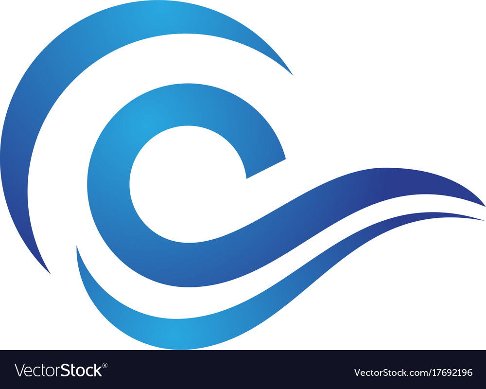 Water wave logo template Royalty Free Vector Image