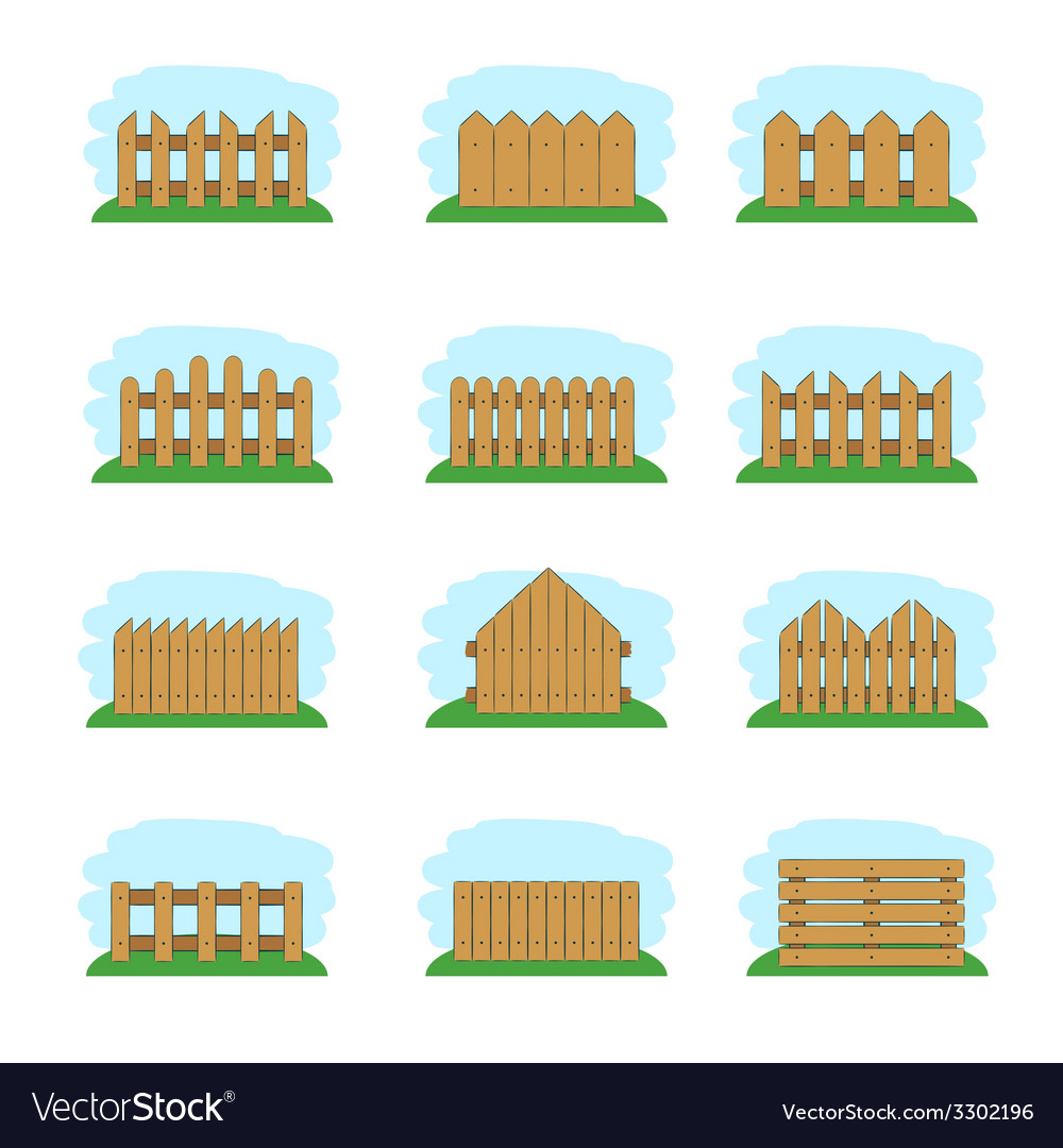 Wooden fences Royalty Free Vector Image - VectorStock