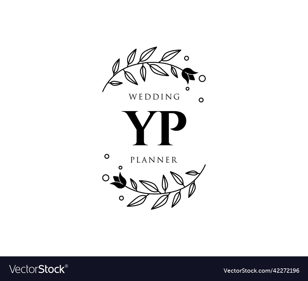 Yp initials letter wedding monogram logos Vector Image