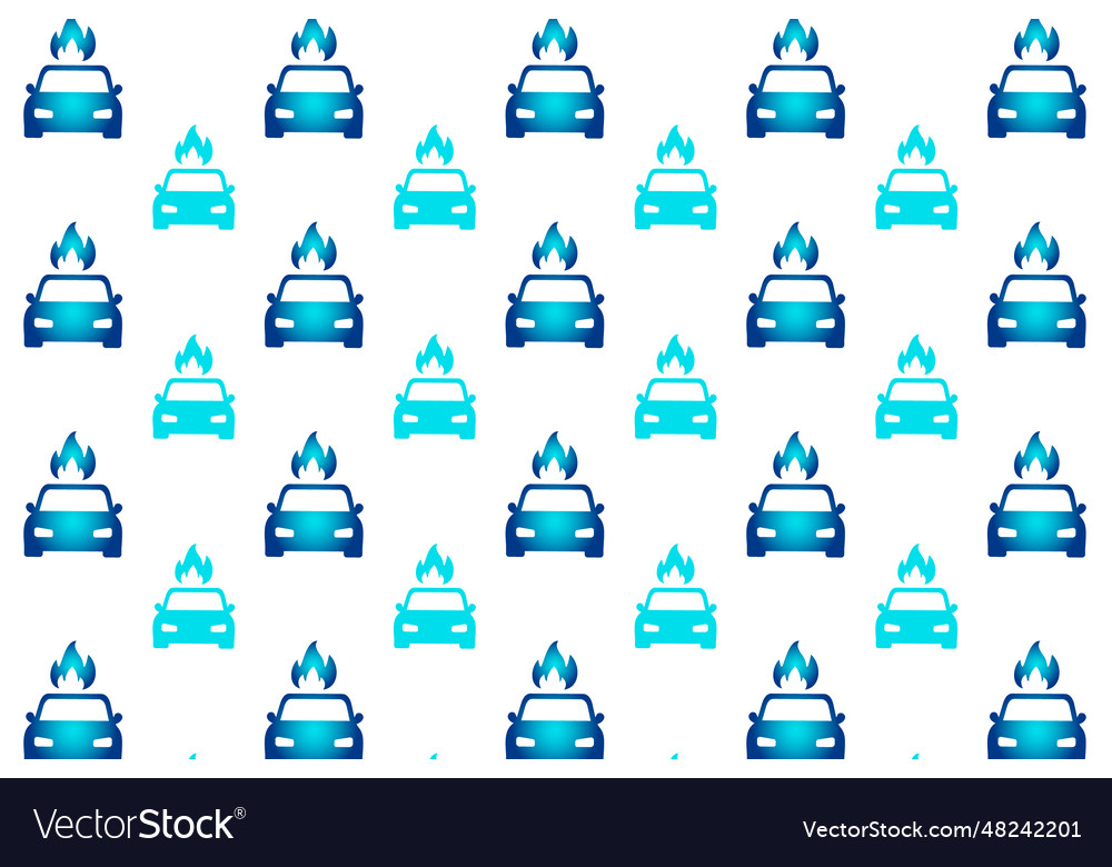 Abstract car on fire pattern background Royalty Free Vector