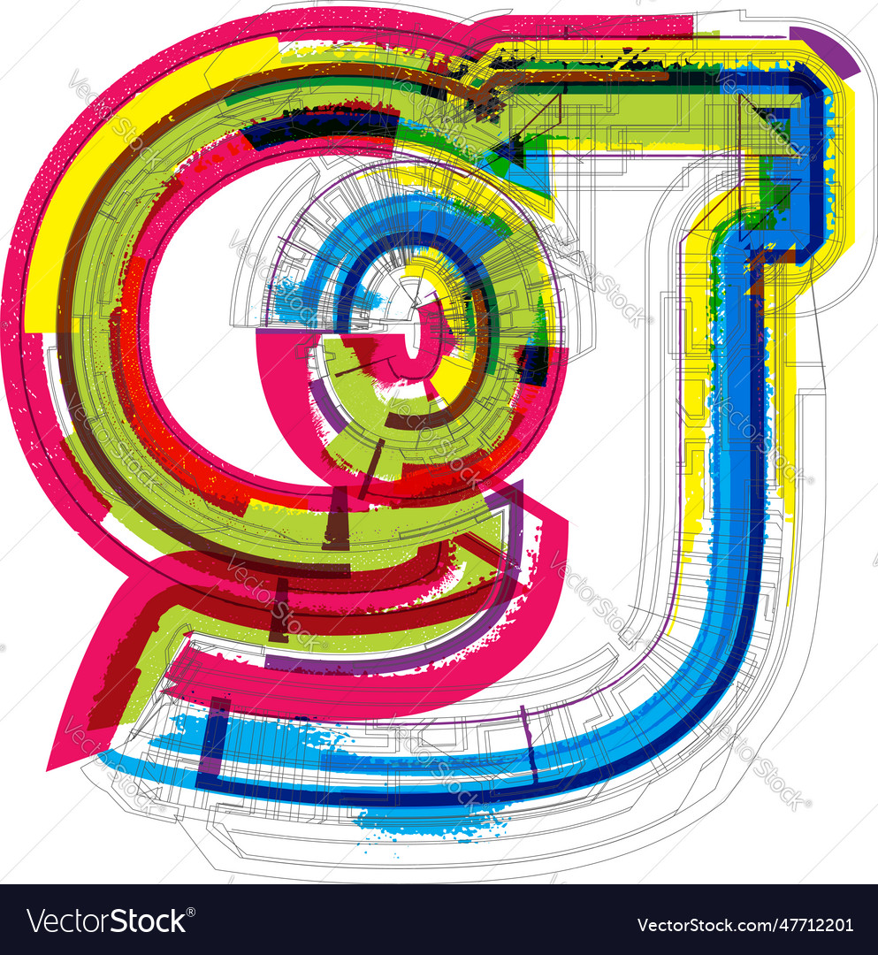 Art sketched fonts lowercase symbols letter g Vector Image