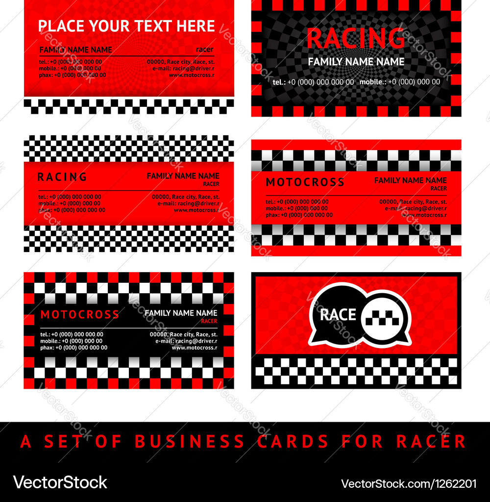 Business card driver race - fifth set Royalty Free Vector