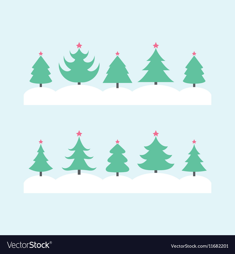 Christmas tree set Royalty Free Vector Image - VectorStock