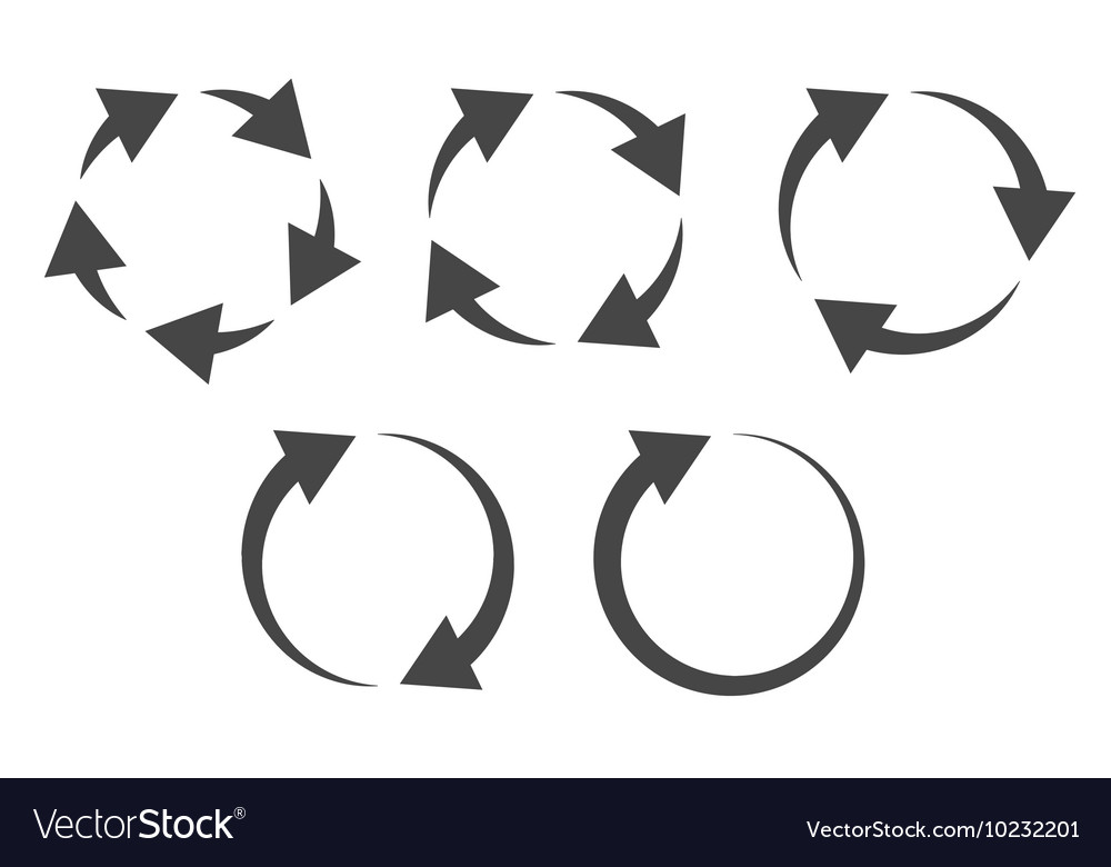 Circular arrows icon set Royalty Free Vector Image