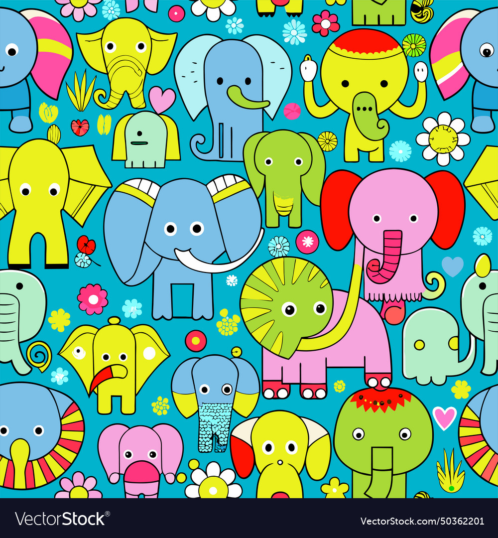 Elephant pattern design Royalty Free Vector Image