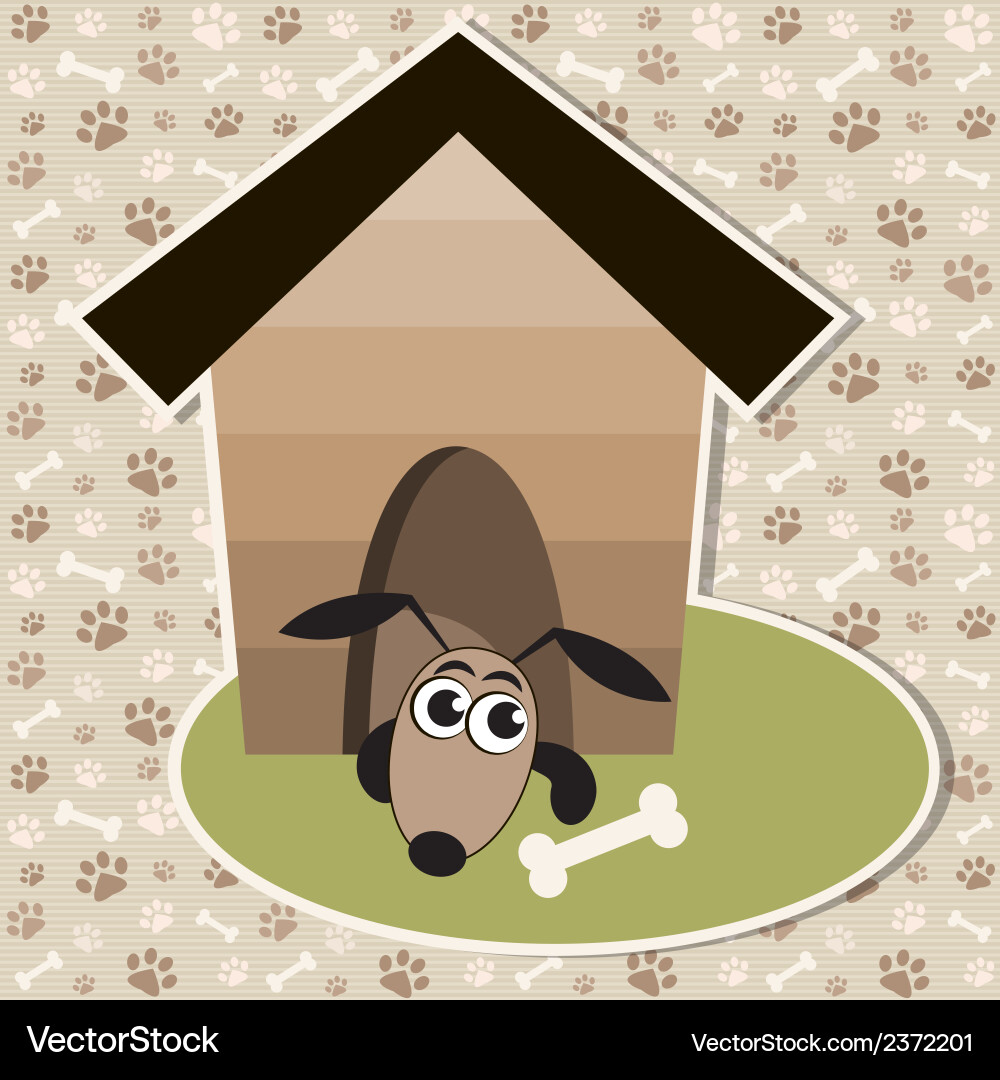 Funny dog in the house Royalty Free Vector Image