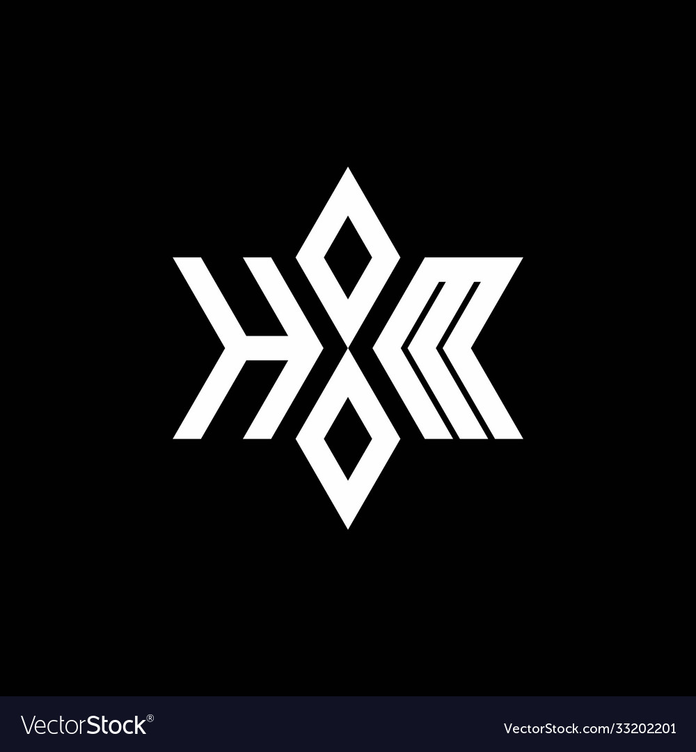 Hm monogram logo with star shape and luxury style Vector Image Hm monogram logo with star shape and luxury style Vector Image