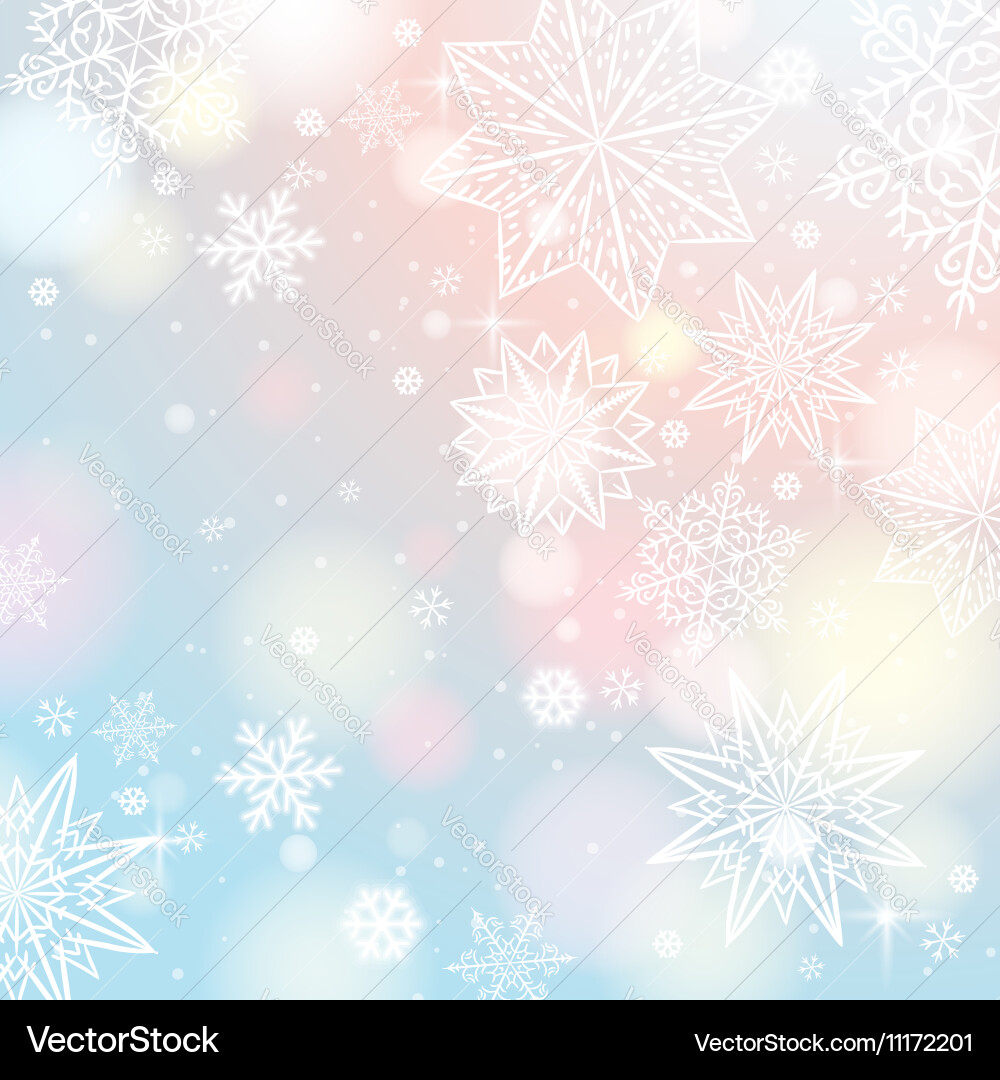 Light background with snowflakes and stars Vector Image