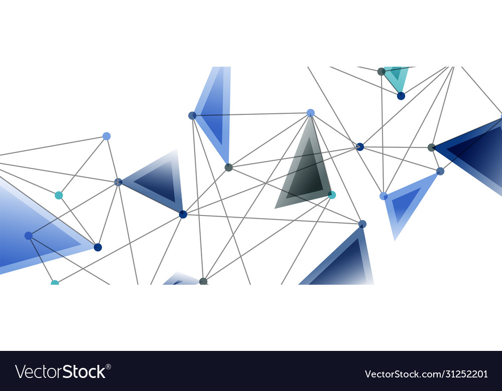 Line points connections triangular technology Vector Image