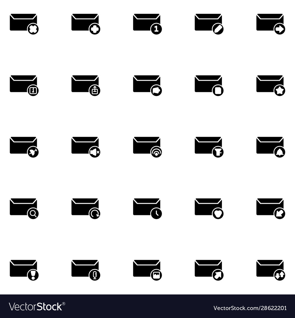 Message icon set design solid style part 2 Vector Image