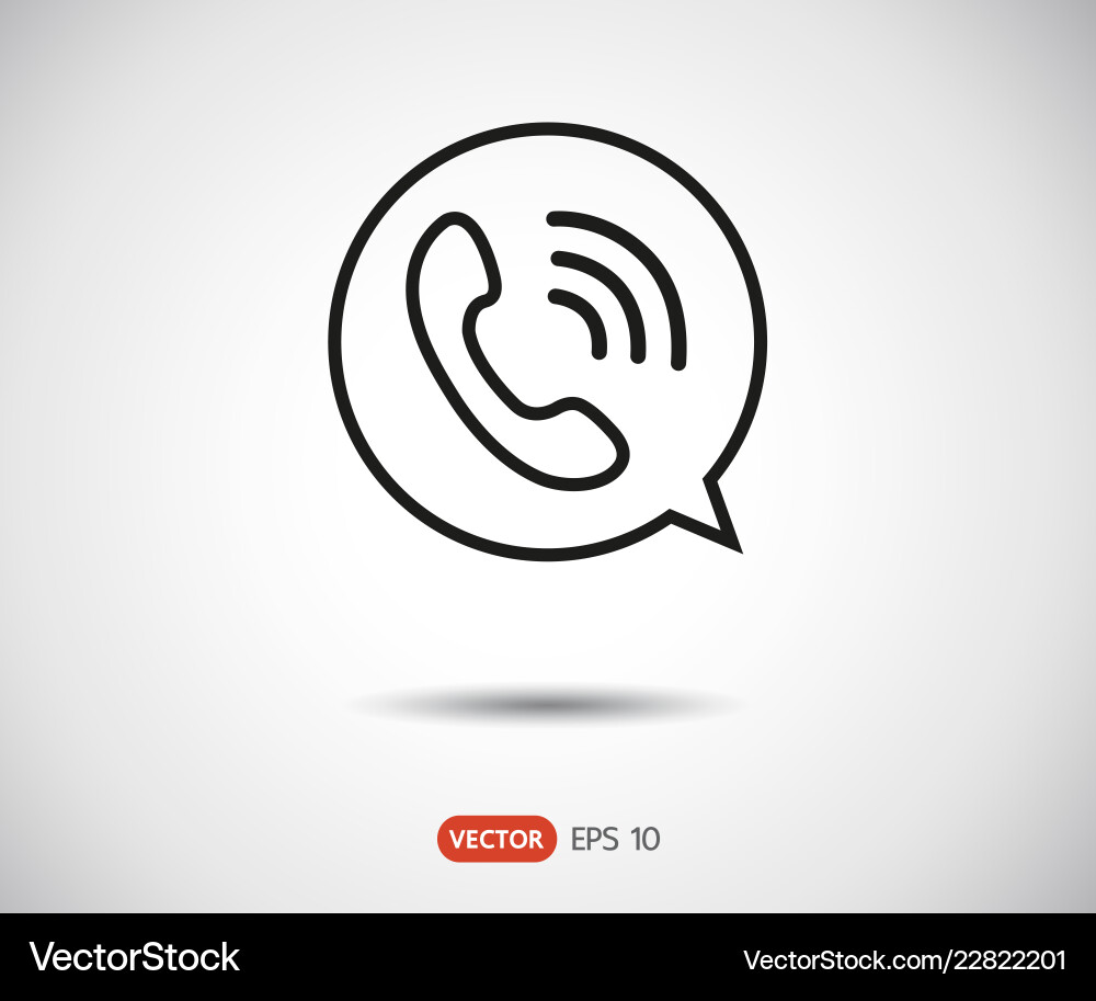 Phone call icon style is flat symbol gray color Vector Image
