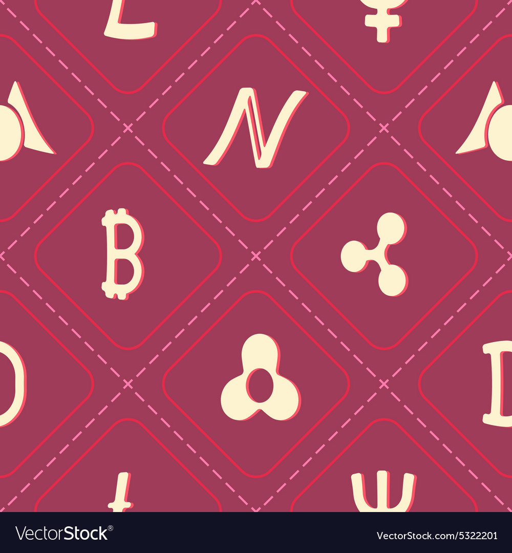 Seamless pattern with different cryptocurrency Vector Image