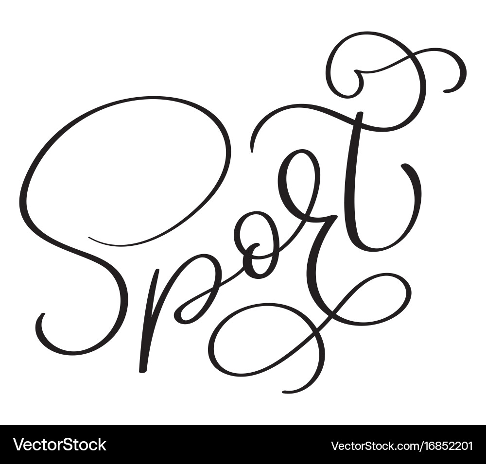 Sport word on white background hand drawn Vector Image