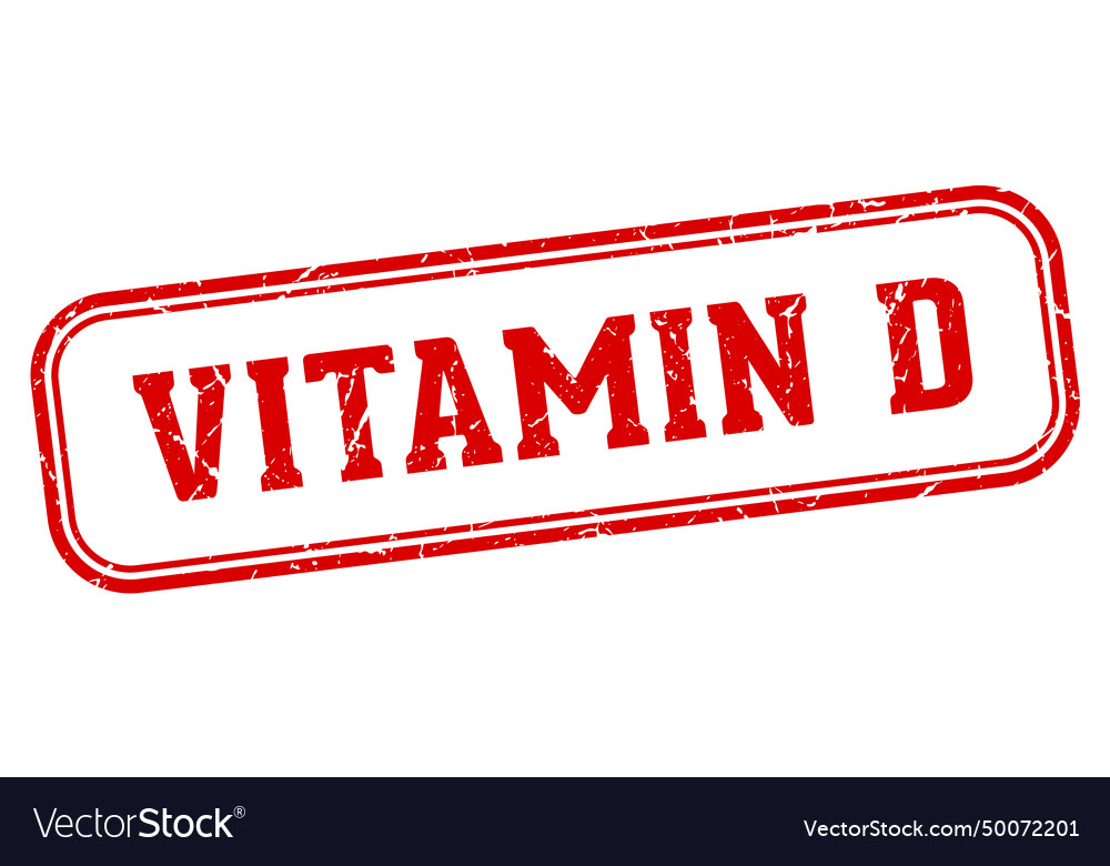 Vitamin d stamp rectangular Royalty Free Vector Image
