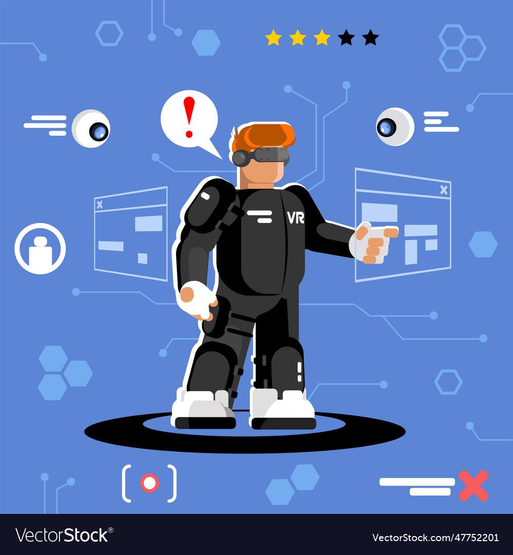 Vr boy Royalty Free Vector Image - VectorStock