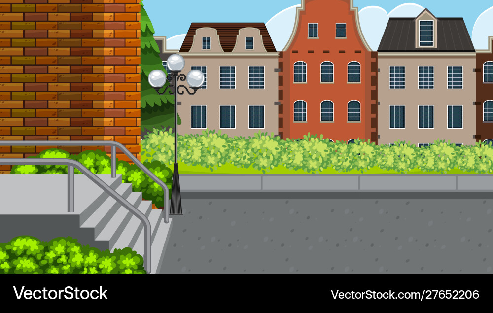 An outdoor scene with town Royalty Free Vector Image