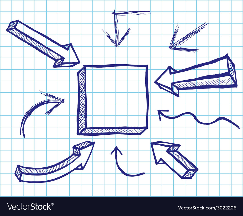 Arrows and frames sketchy elements Royalty Free Vector Image