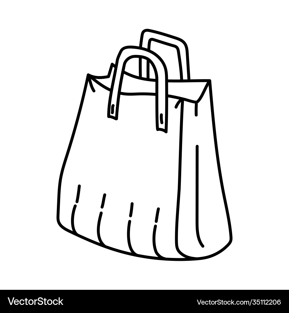 Bag icon doodle hand drawn or outline icon style Vector Image