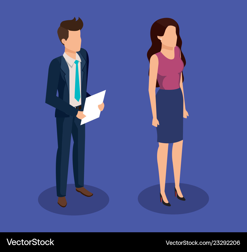 Business couple avatars characters Royalty Free Vector Image