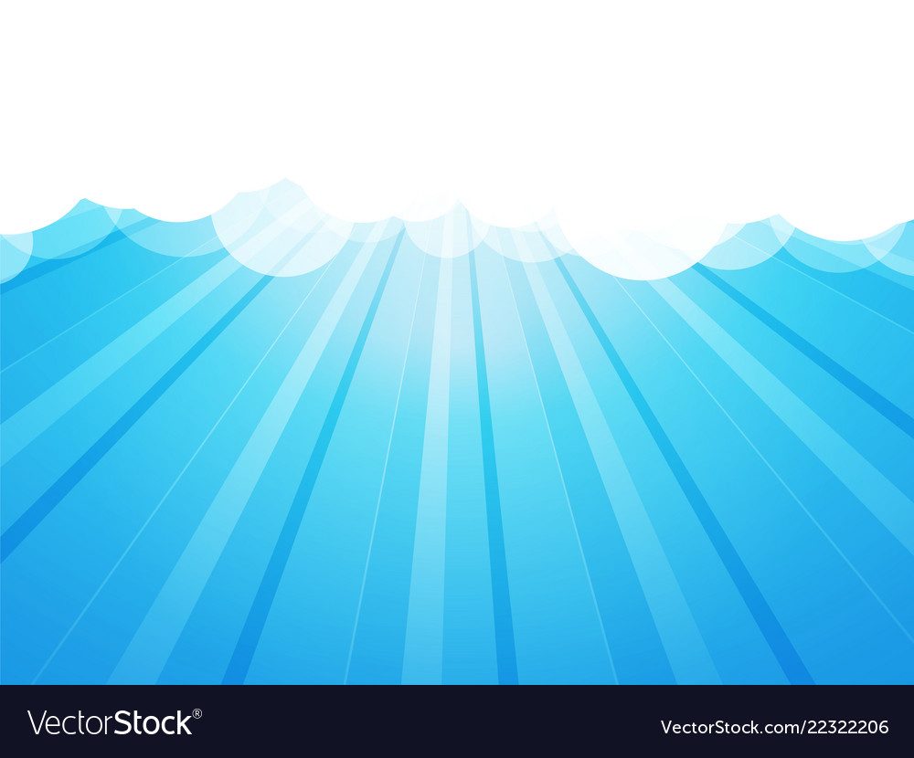 Clouds with rays blue background Royalty Free Vector Image