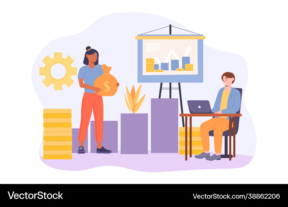 Investment management consulting Royalty Free Vector Image