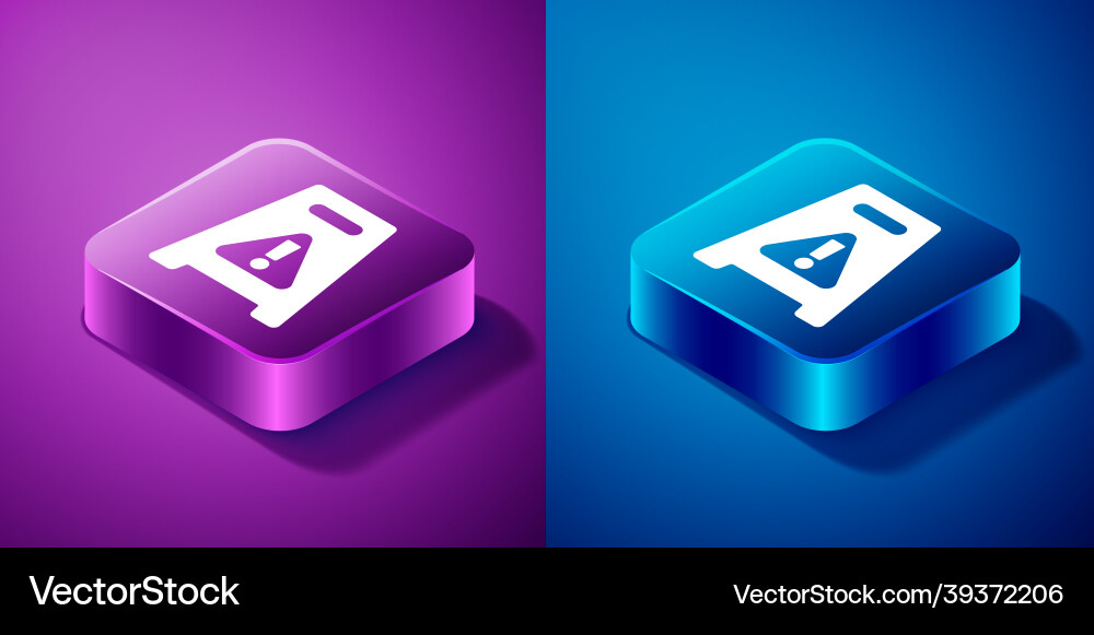Isometric wet floor and cleaning in progress icon Vector Image