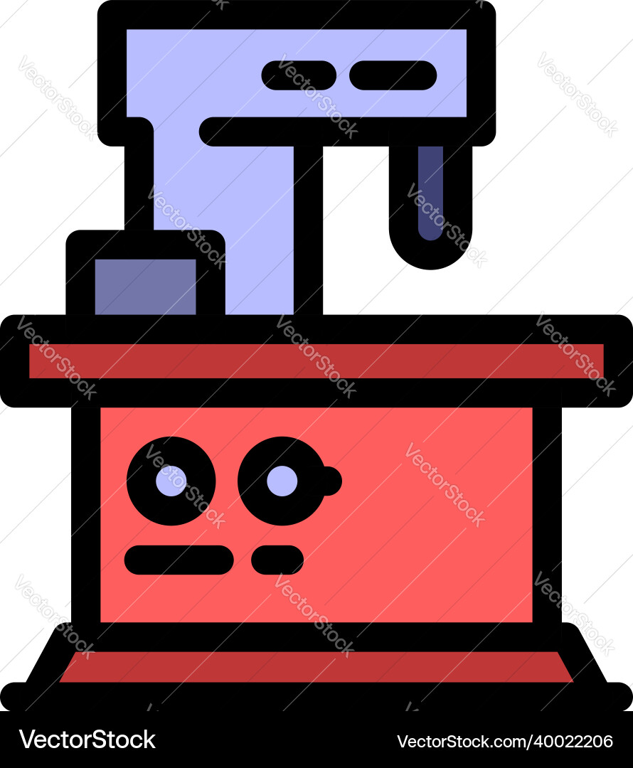 Milling machine beam icon color outline Royalty Free Vector