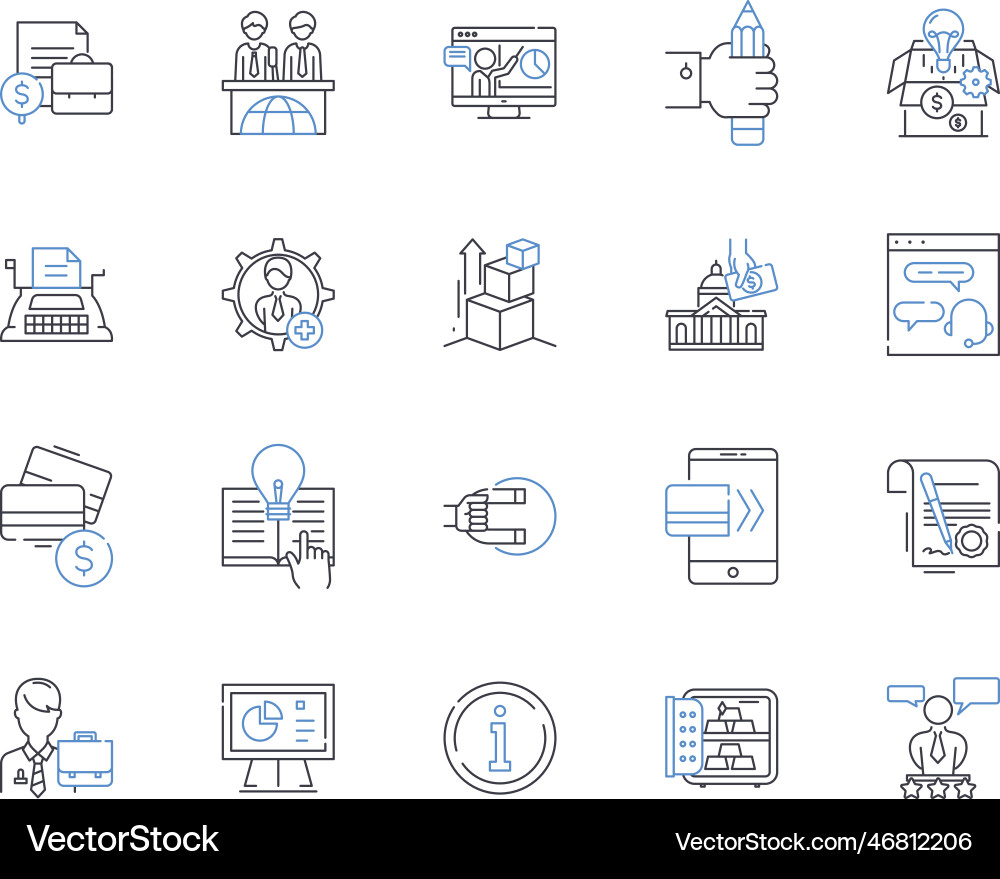Options trading line icons collection call put Vector Image
