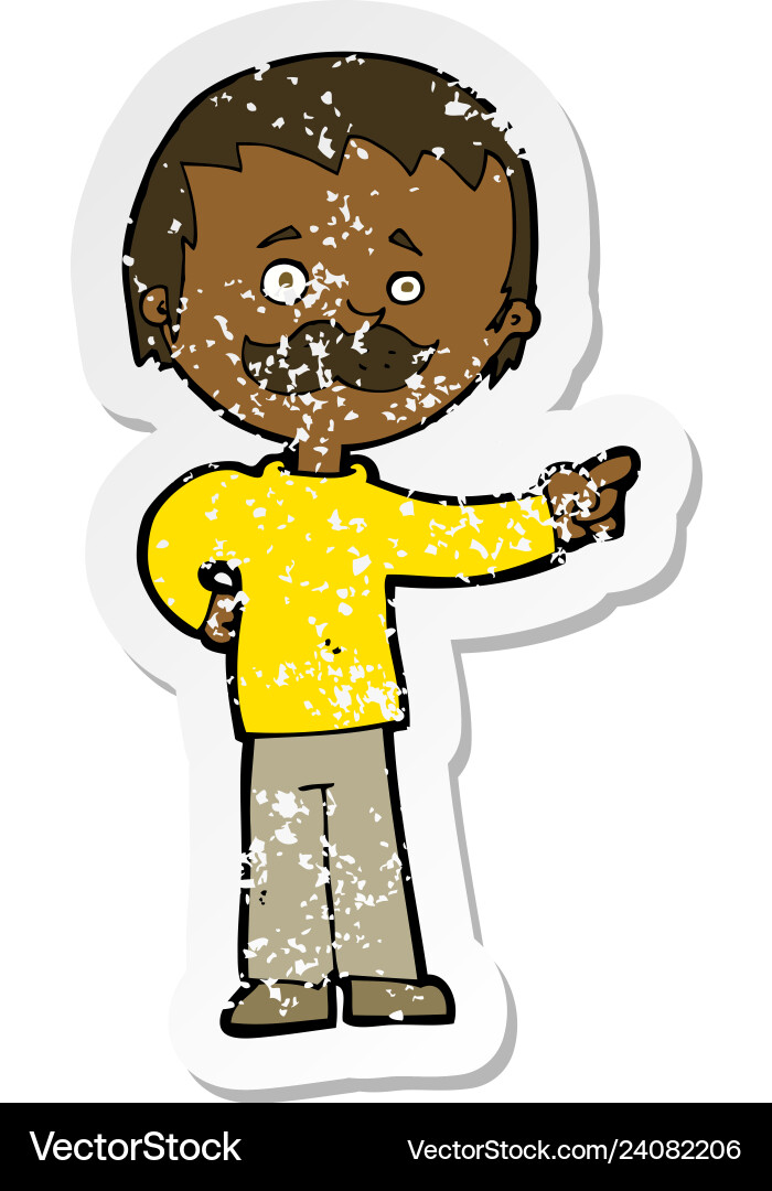 Retro distressed sticker a cartoon man Royalty Free Vector