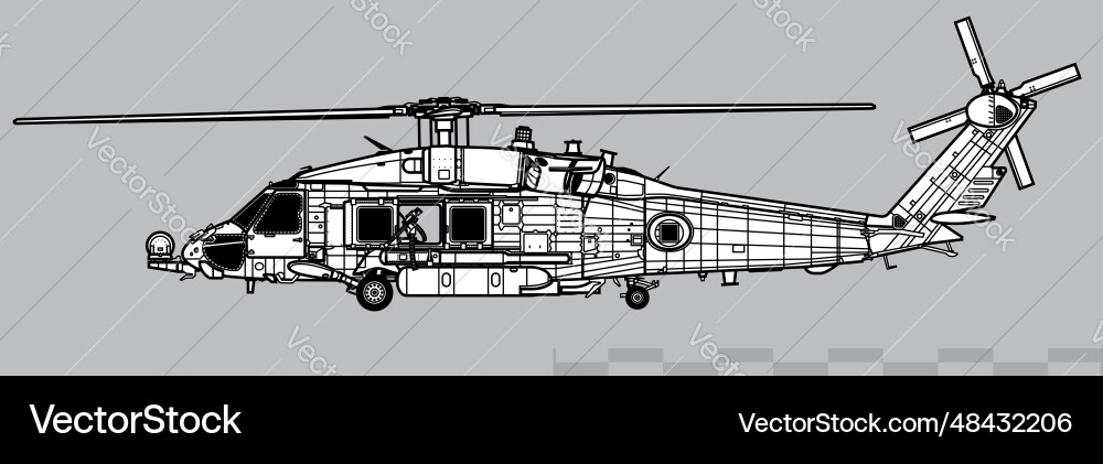 Sikorsky hh-60h rescue hawk Royalty Free Vector Image