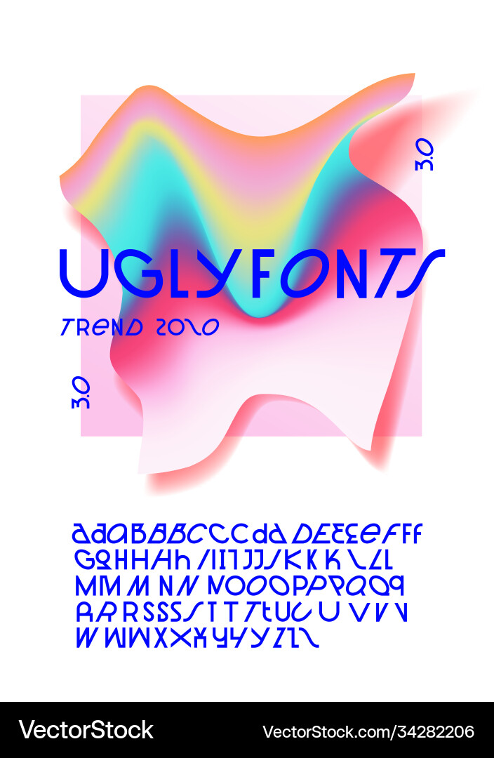 Ugly fonts minimal modern alphabet fonts Vector Image