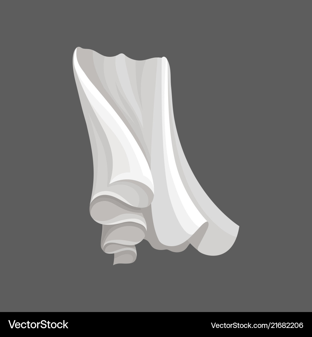 White silk fabric long curtains flying on the Vector Image