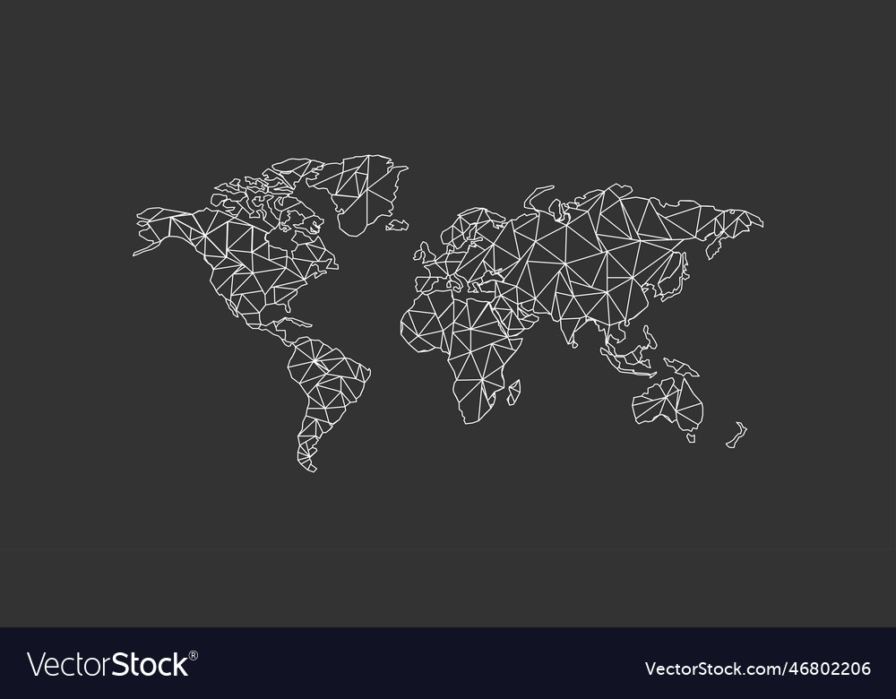 World map triangular shapes formed from lines Vector Image