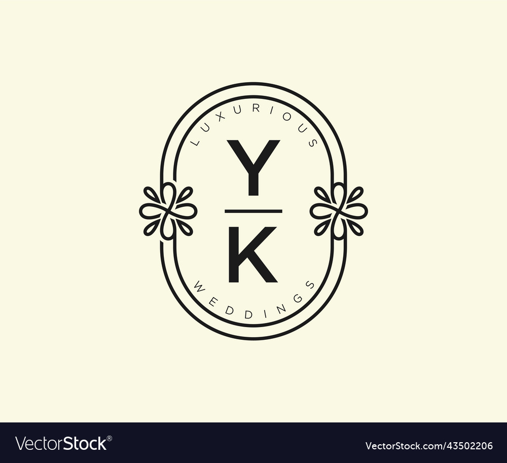 Yk initials letter wedding monogram logos Vector Image