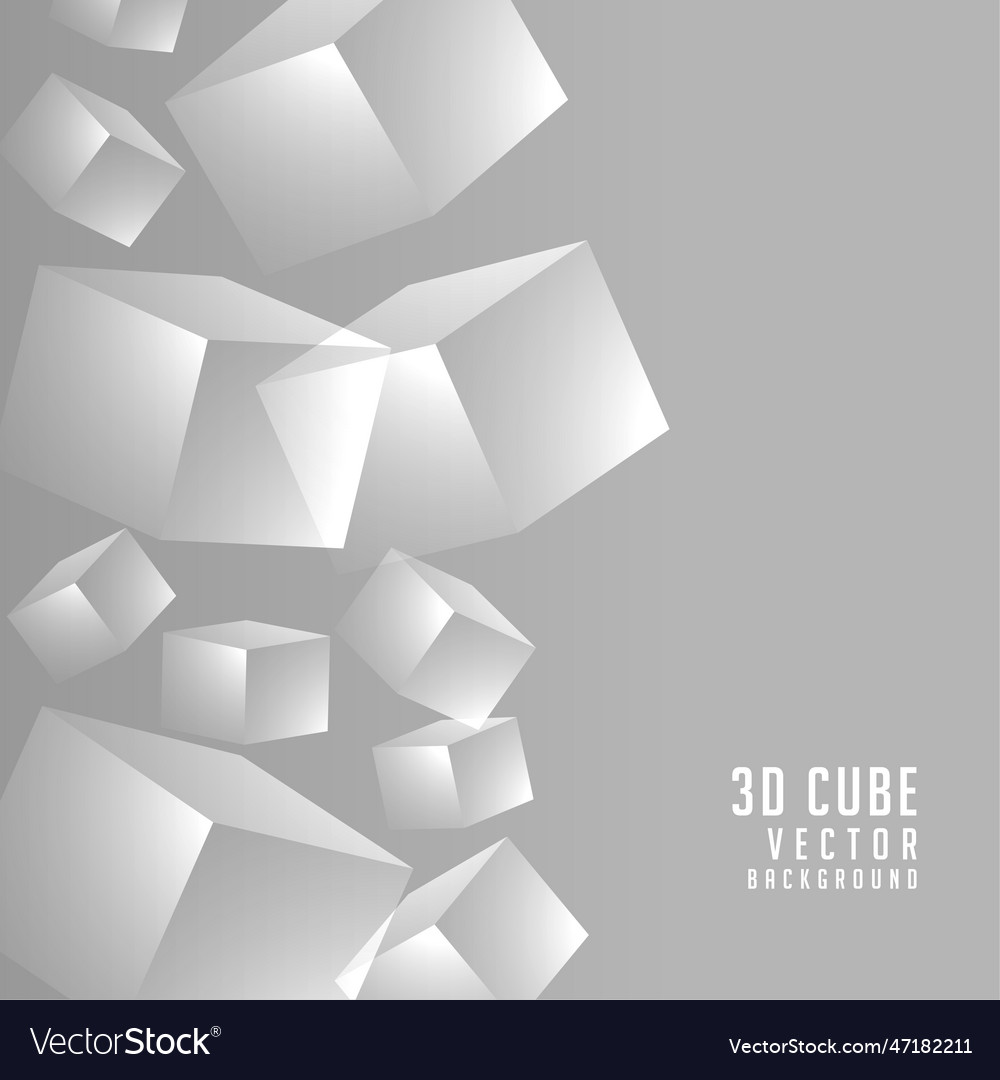 Abstract 3d cuboid solid block geometric Vector Image