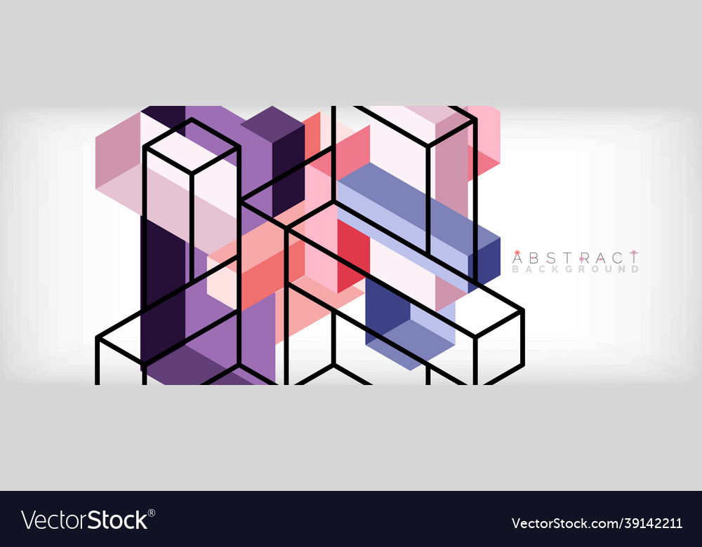 Abstract background 3d cubes cubic elements Vector Image