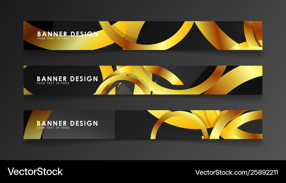 Abstract circle banner fancy golden circle Vector Image