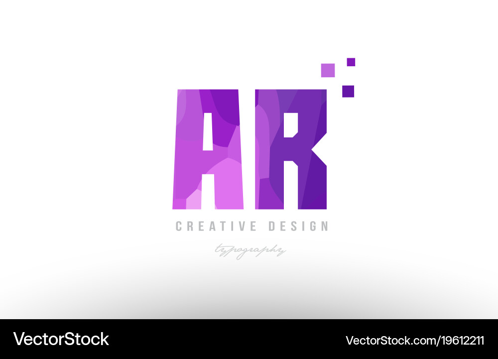 Ar a r pink alphabet letter logo combination Vector Image
