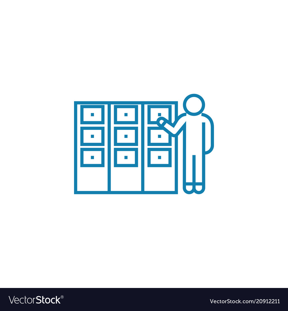 Archive worker linear icon concept Royalty Free Vector Image Archive worker linear icon concept Royalty Free Vector Image