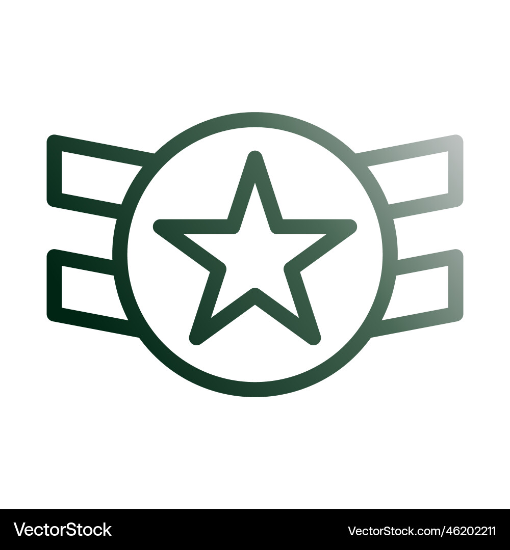 Badge icon gradient green white style military Vector Image