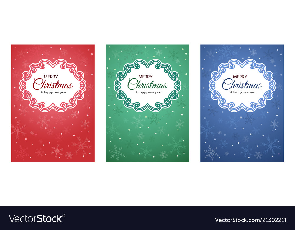 Christmas and new year greeting card set Vector Image