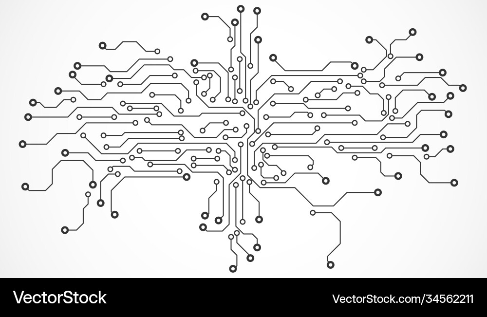 Circuit board hi technology grayscale color tone Vector Image