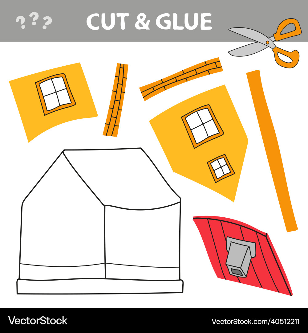 Cut and glue - simple game for kids and paste Vector Image